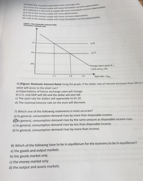Solved Under the monetary approach to the exchange rate. a) | Chegg.com