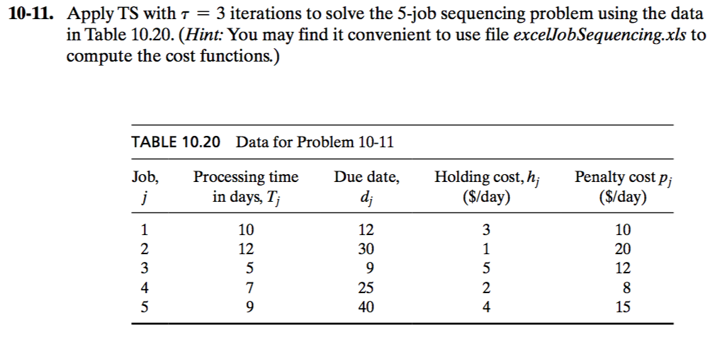 10-11. Apply TS with 7 = 3 iterations to solve the | Chegg.com
