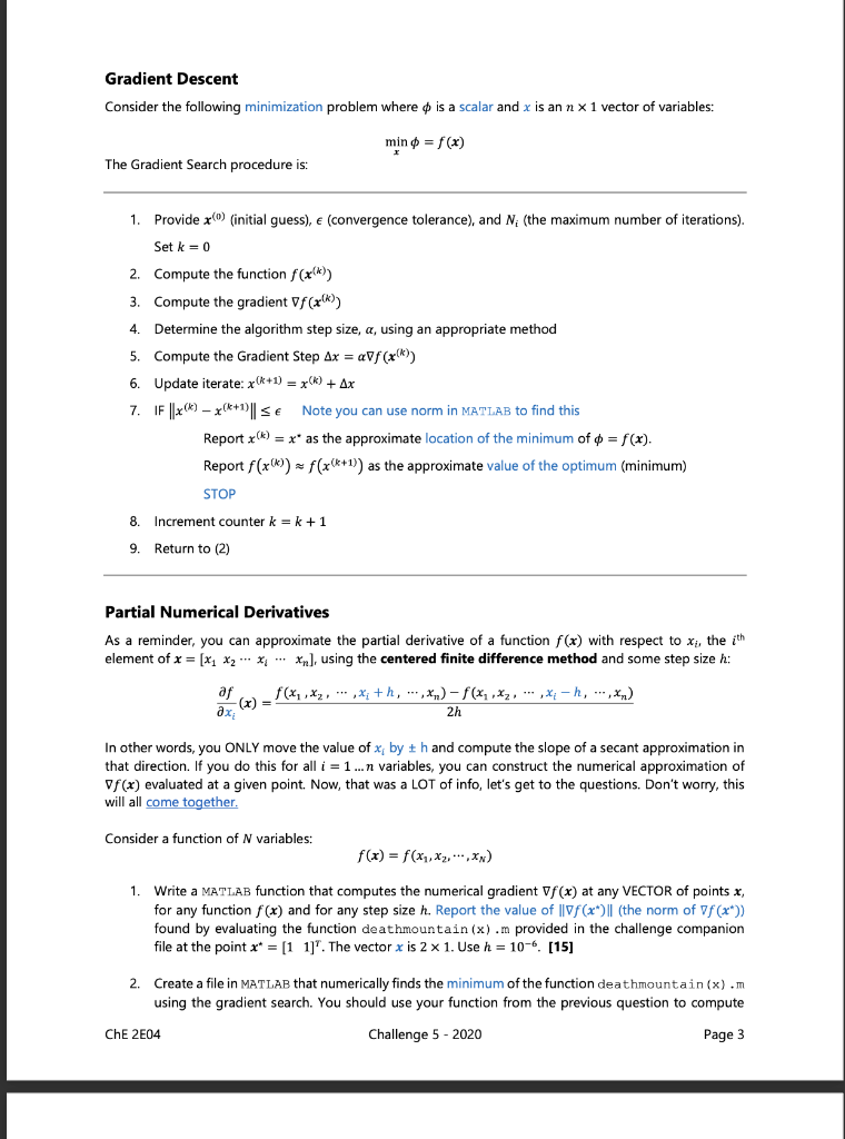 Solved Problem 1 - Gradient Search [50] One of the most | Chegg.com