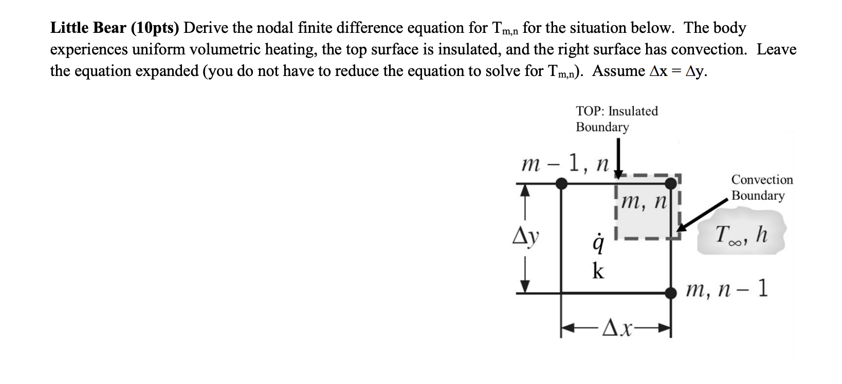 Solved Little Bear (10pts) ﻿Derive the nodal finite | Chegg.com