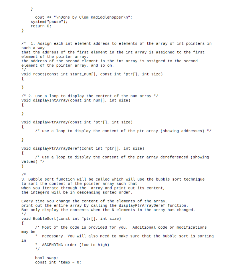 Solved Sorting and Pointers (45 points) In this lab, you | Chegg.com