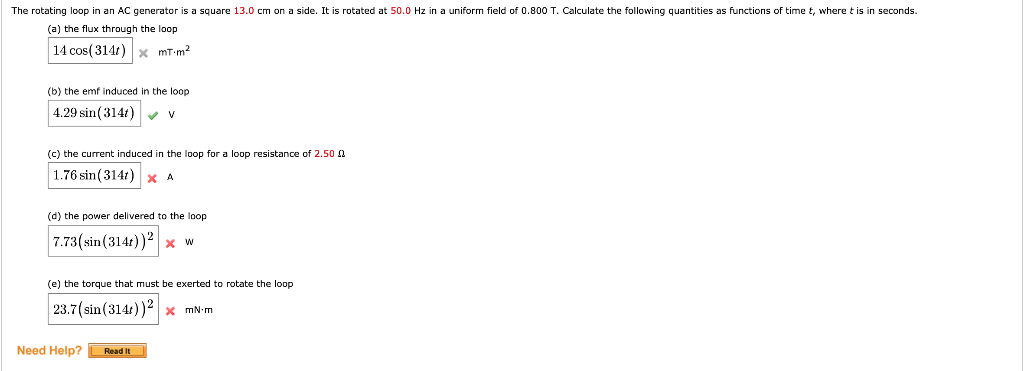 Solved The rotating loop in an AC generator is a square 13.0 | Chegg.com