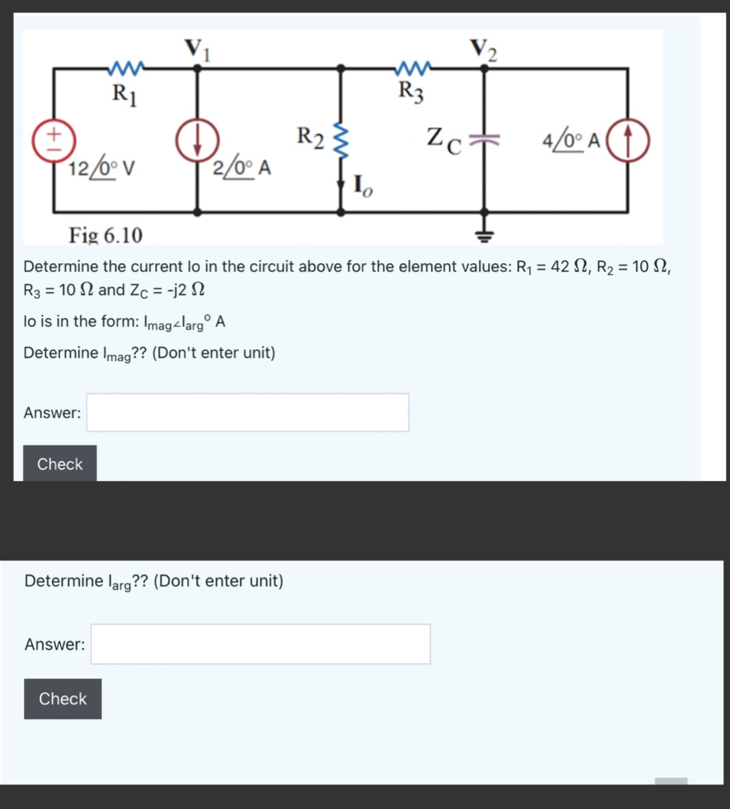 Solved Determine the current lo in the circuit above for the | Chegg.com