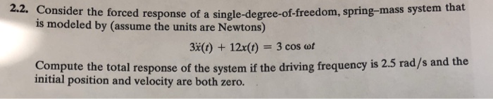 Solved Consider the forced response of a | Chegg.com