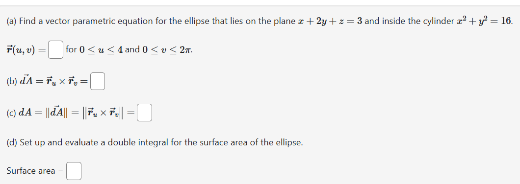 Solved A Find A Vector Parametric Equation For The Ellipse