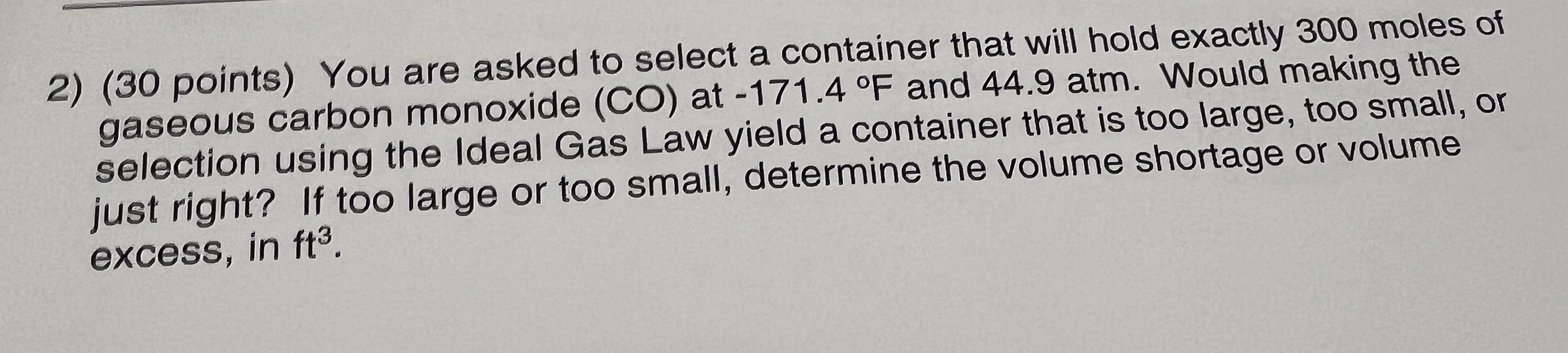 Solved 2) (30 points) You are asked to select a container | Chegg.com