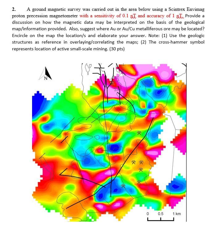 Solved 2. A ground magnetic survey was carried out in the | Chegg.com