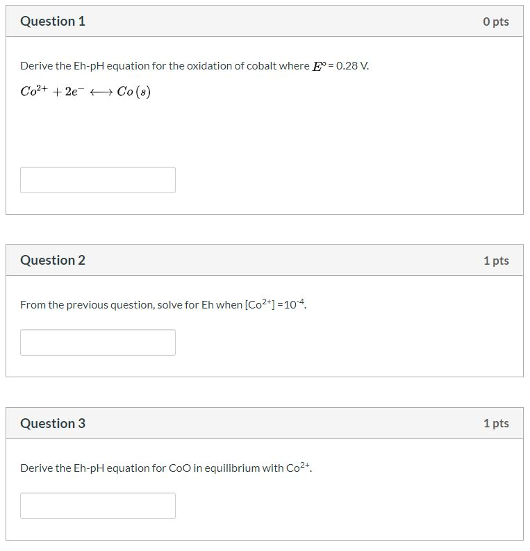 Solved Derive the Eh-pH equation for the oxidation of | Chegg.com