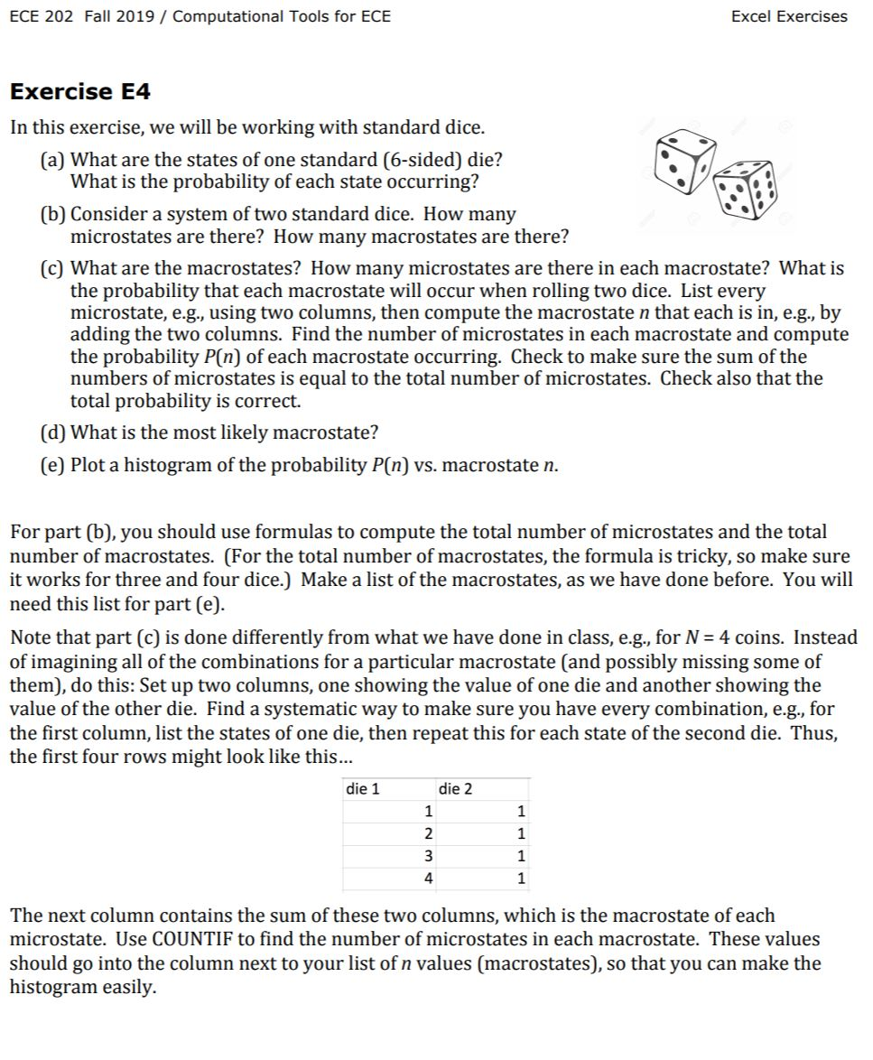 ECE 202 Fall 2019 / Computational Tools for ECE Excel | Chegg.com