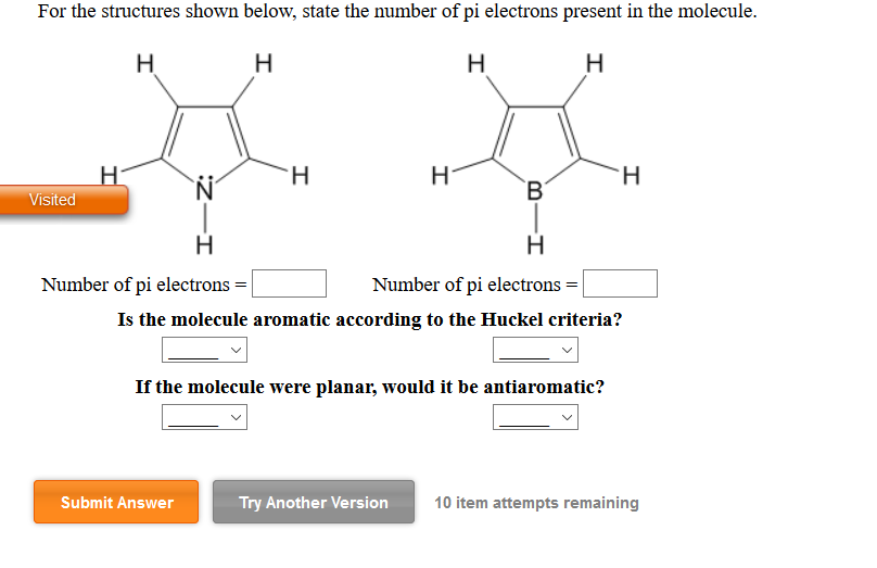 Solved For the structures shown below, state the number of | Chegg.com
