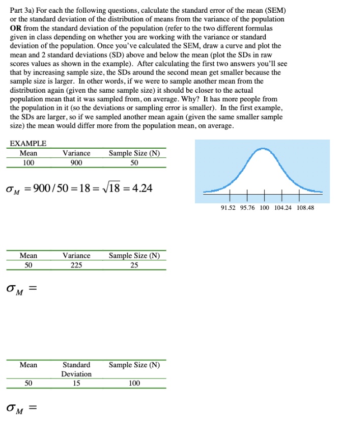 Solved Part 3a) For each the following questions, calculate | Chegg.com