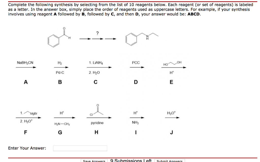 Solved Complete the following synthesis by selecting from | Chegg.com