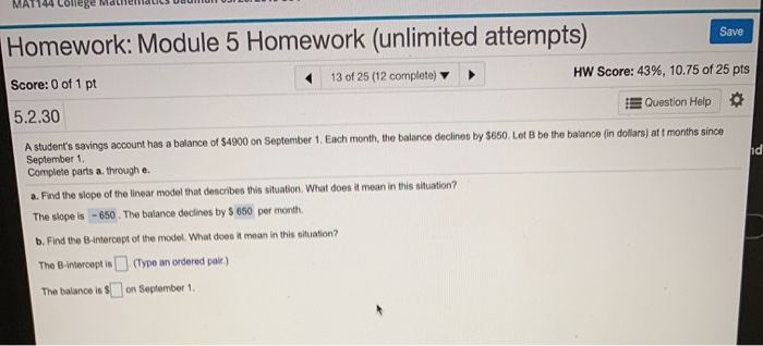Solved MAT144 COllege Ma Homework: Module 5 Homework | Chegg.com