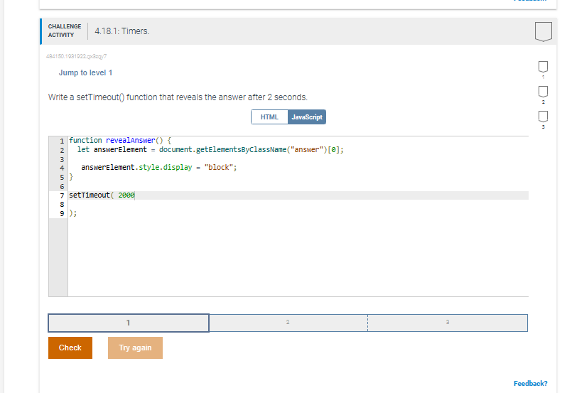 Solved function revealAnswer () \{ let answerElement = | Chegg.com