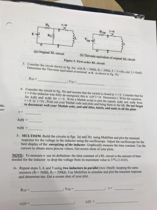 Solved Transient Response in RL Circuits 1- Consider the RL | Chegg.com