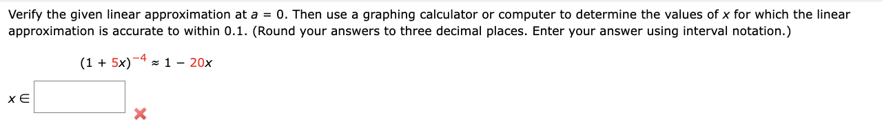 Solved Verify the given linear approximation at a=0. Then | Chegg.com