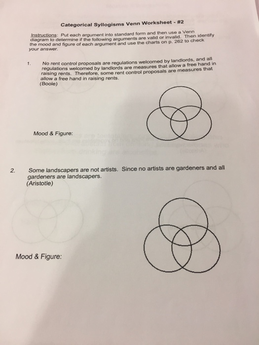 Solved Instructions Put each argument into standard form and | Chegg.com