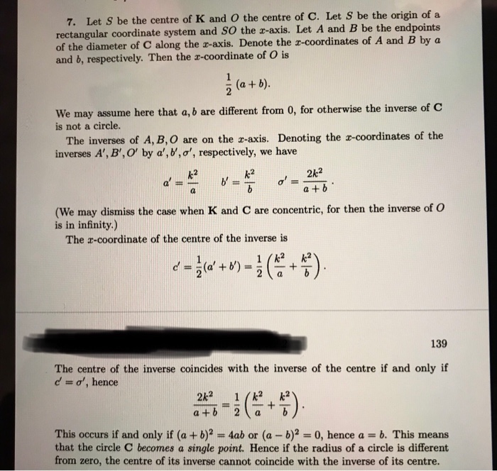Solved 7. The circle C is inverted with respeet to the | Chegg.com