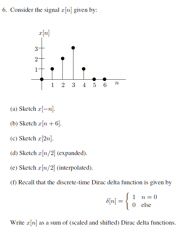 Solved 6. Consider the signal r[n] given by: 3 C) 2 1 O CO | Chegg.com