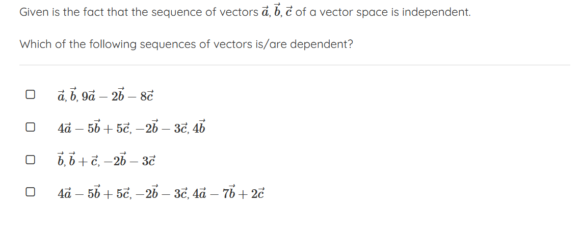 Solved Given is the fact that the sequence of vectors | Chegg.com
