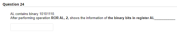 Solved AL contains binary 10101010. After performing | Chegg.com