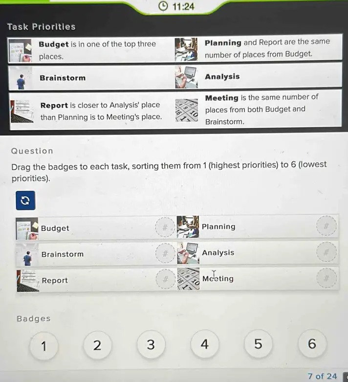 Task PrioritiesQuestionDrag the badges to each task, | Chegg.com