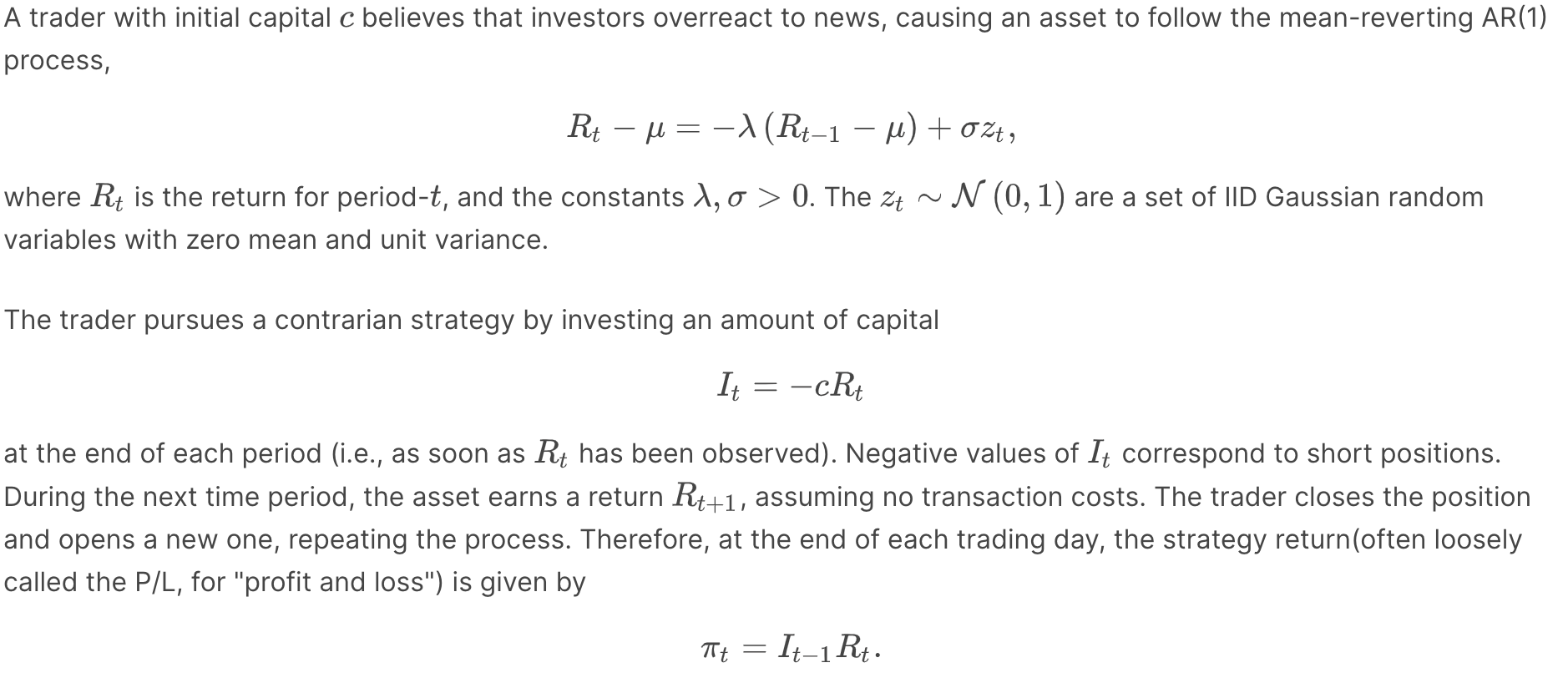 Solved A trader with initial capital c believes that | Chegg.com