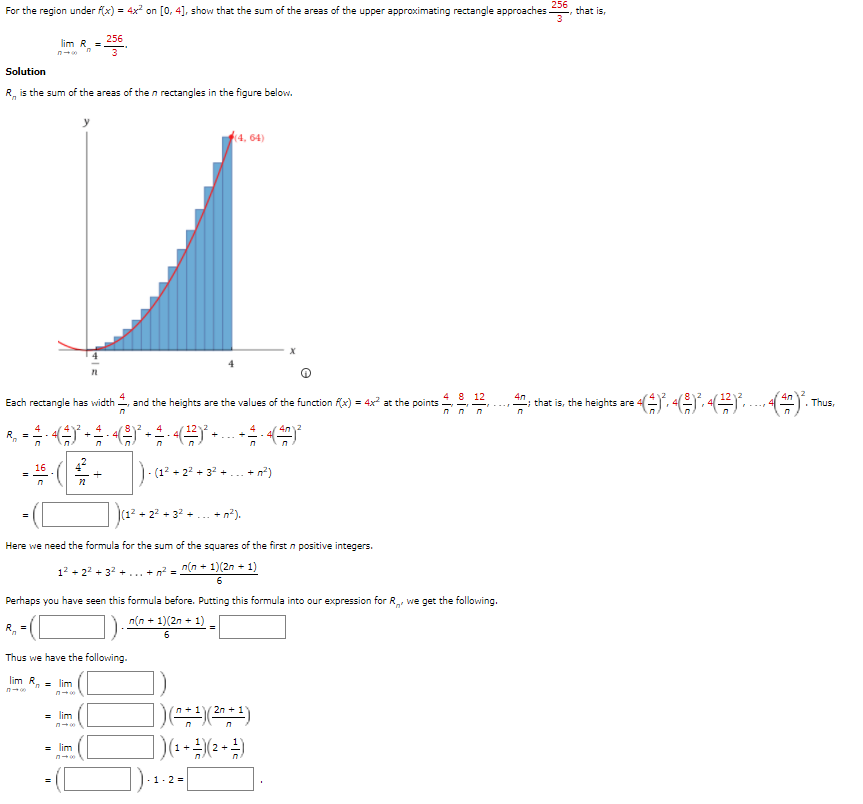 Solved For the region under f(x) = 4x2 on [0, 4]. show that | Chegg.com