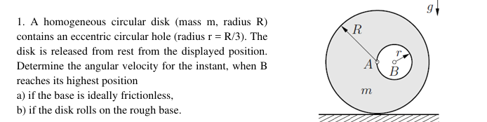 Solved A homogeneous circular disk (mass m, ﻿radius | Chegg.com