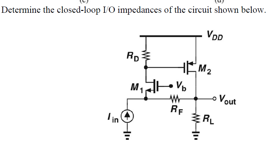 Solved Determine the closed-loop I/O impedances of the | Chegg.com