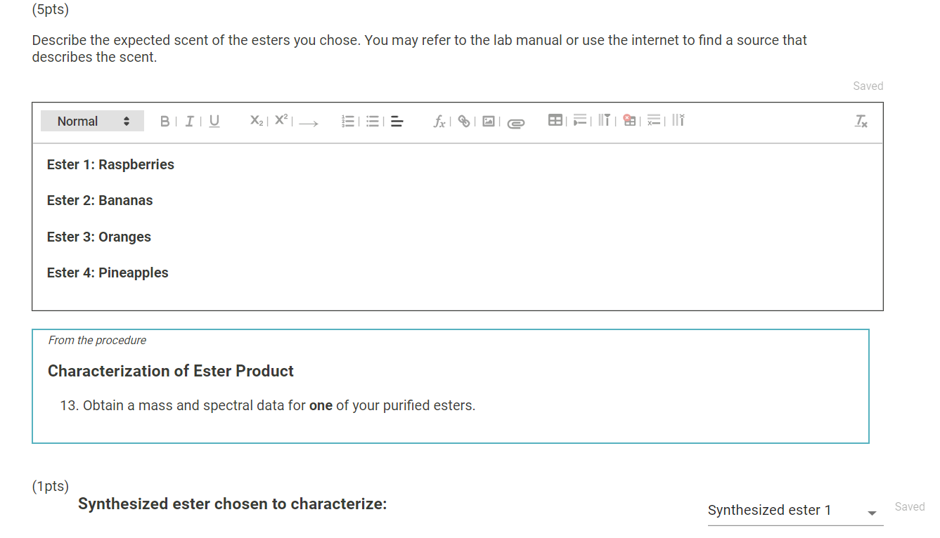 Solved Week 5 Data And Report Submission - Synthesis Of | Chegg.com
