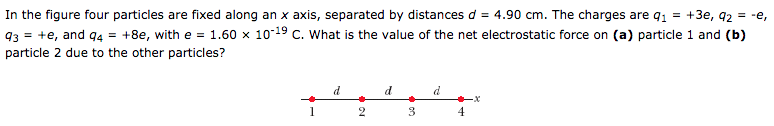 Solved In the figure four particles are fixed along an x | Chegg.com