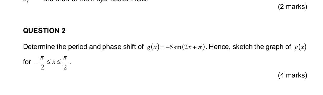 Solved Determine the period and phase shift of | Chegg.com