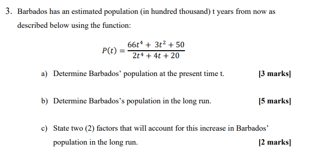 Solved Barbados has an estimated population (in hundred | Chegg.com