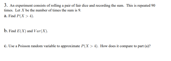 Solved 3. An experiment consists of rolling a pair of fair | Chegg.com