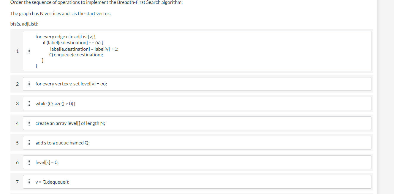 Solved Order the sequence of operations to implement the | Chegg.com