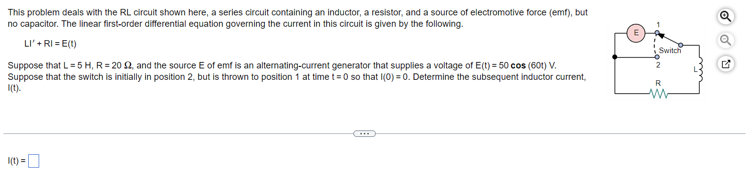 Solved This problem deals with the RL circuit shown here, a | Chegg.com