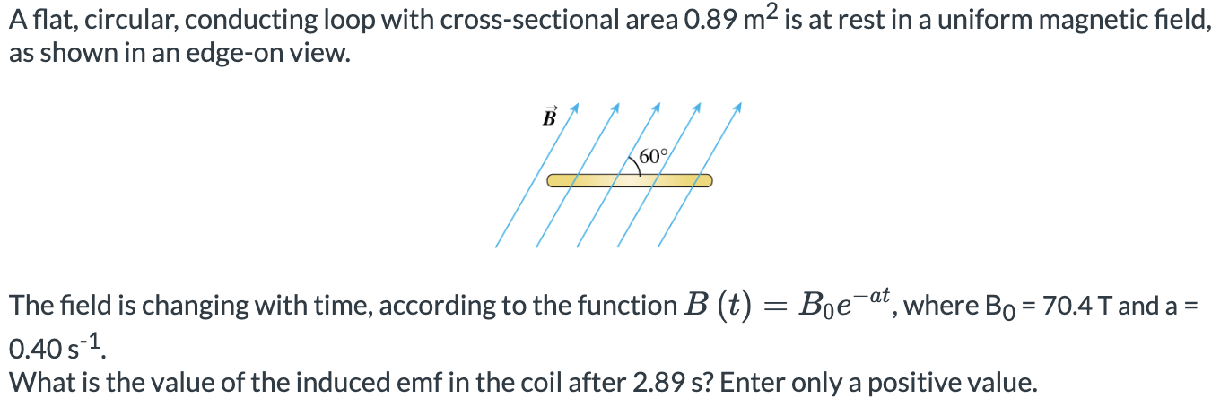 Solved A flat, circular, conducting loop with | Chegg.com