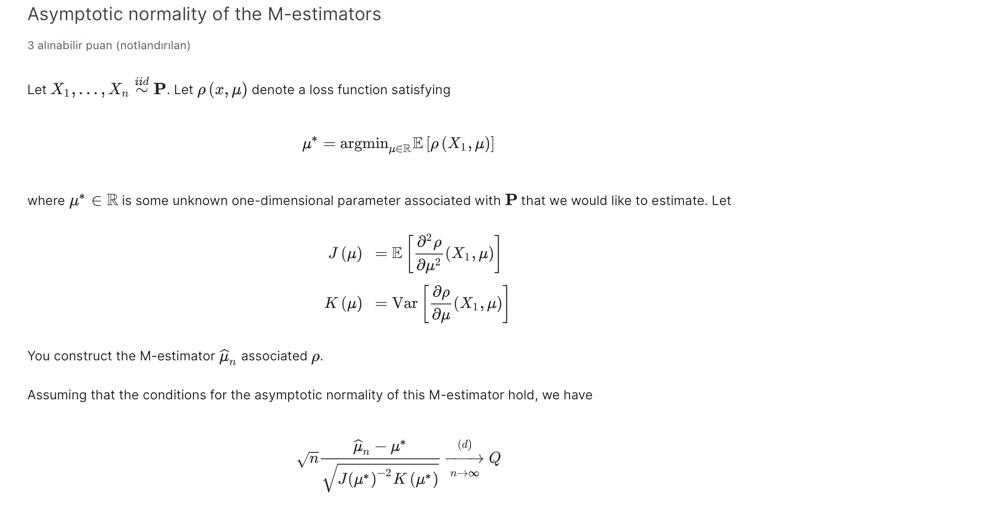 Solved Asymptotic normality of the M-estimators 3 alinabilir | Chegg.com