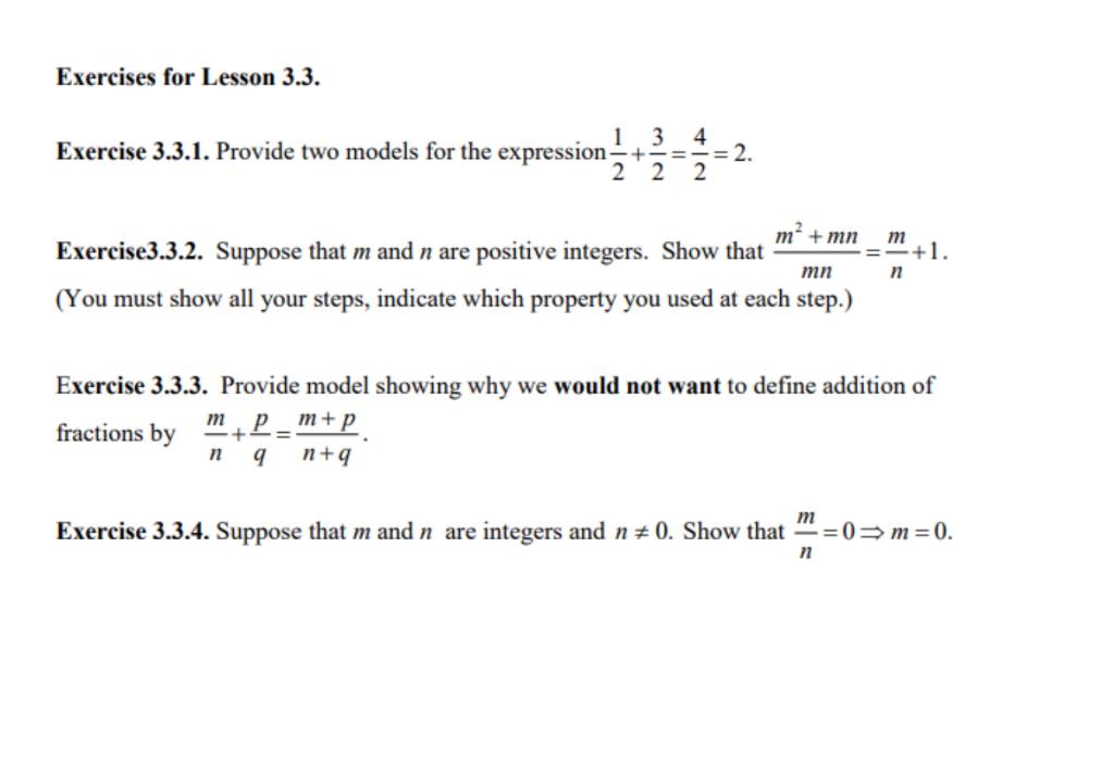 Solved Exercise 3.3.1. Provide two models for the expression | Chegg.com