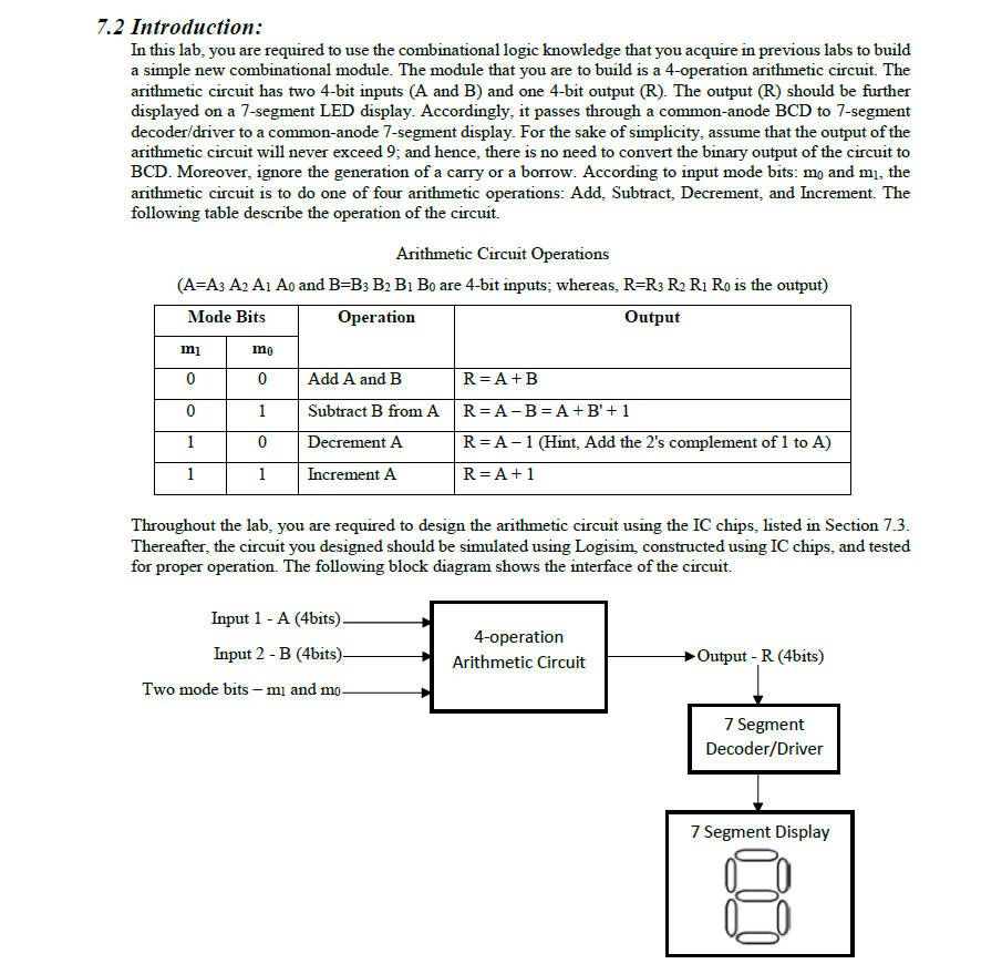 Solved 7.2 Introduction: In this lab, you are required to | Chegg.com