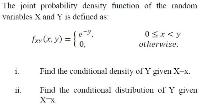 Solved The joint probability density function of the random | Chegg.com