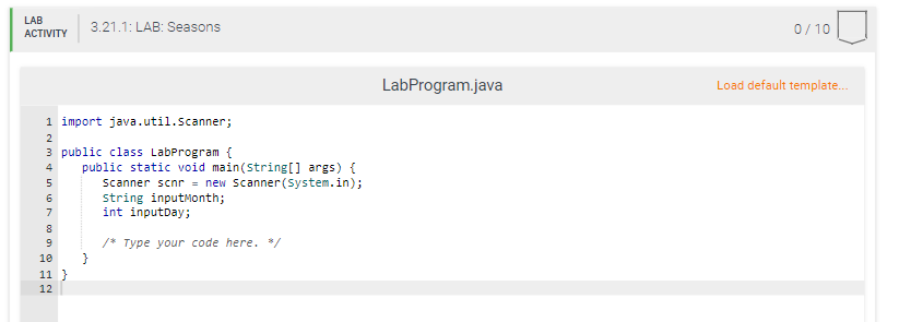 Solved 3.21 LAB: Seasons Write a program that takes a date | Chegg.com