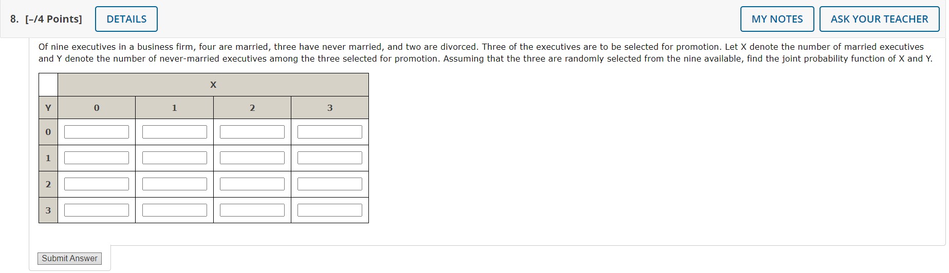Solved 8. [-/4 Points] DETAILS MY NOTES ASK YOUR TEACHER | Chegg.com