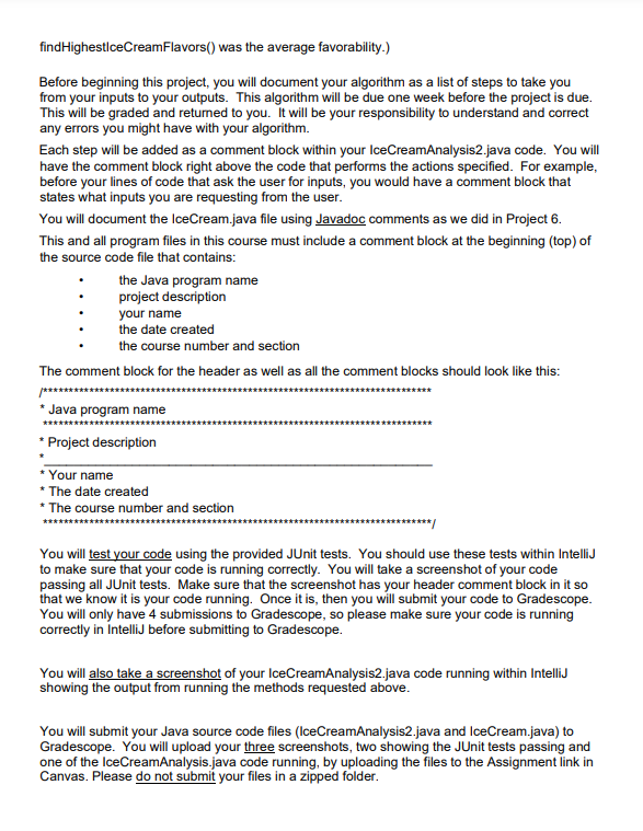Solved Programming Project 7 - Ice Cream Analysis 2 Note: | Chegg.com