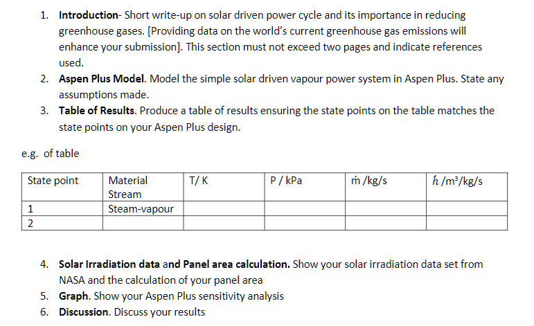 Design a Power Cycle using Aspen Plus and use the | Chegg.com