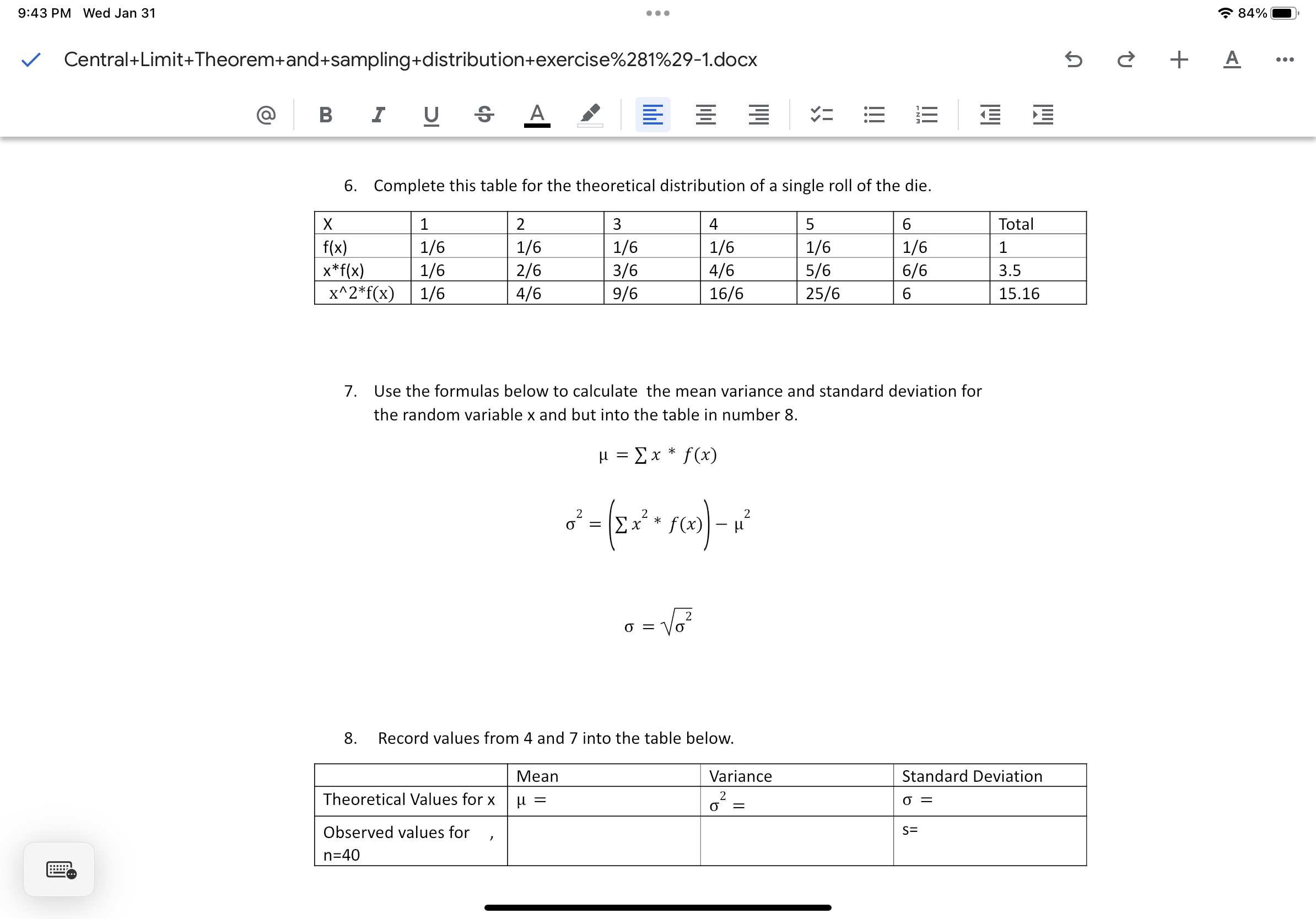 Solved Complete this table for the theoretical distribution | Chegg.com