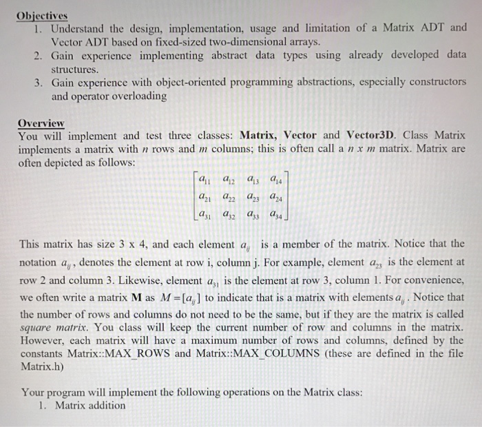Objectives l. Understand the design, implementation, | Chegg.com