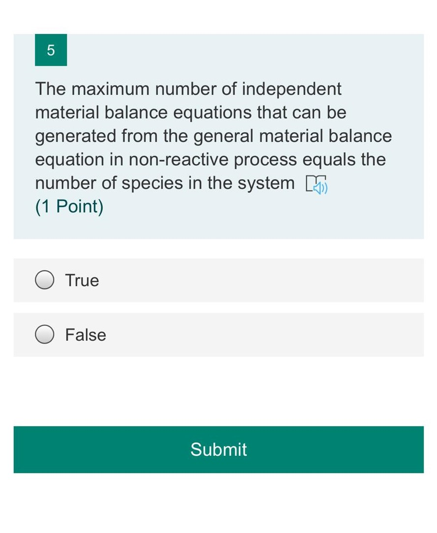 Solved The maximum number of independent material balance | Chegg.com