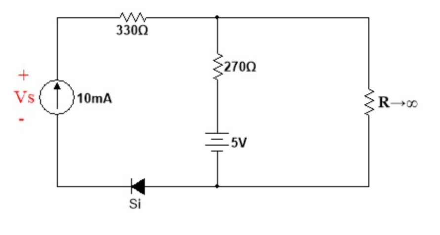Solved Calcule el voltaje Vs en el siguiente circuito, | Chegg.com